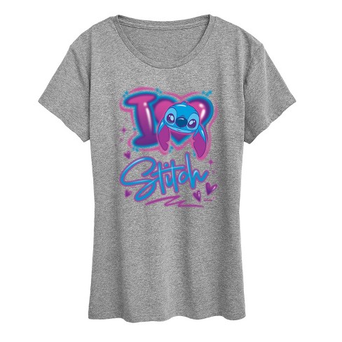 Women's Lilo And Stitch I Love Stitch Short Sleeve Graphic T-shirt ...