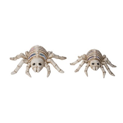 Transpac Resin 7.25 In. Off-white Halloween Skeleton Spiders Set Of 2 ...