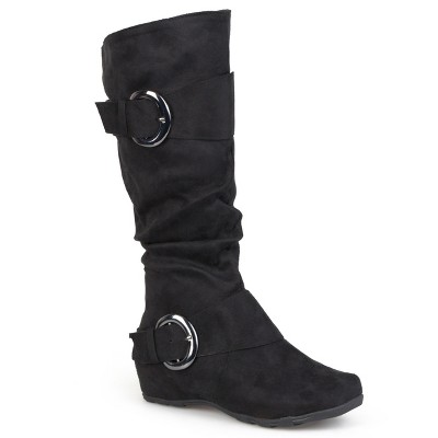 Journee Collection Womens Jester-01 Hidden Wedge Riding Boots, Black 6 ...