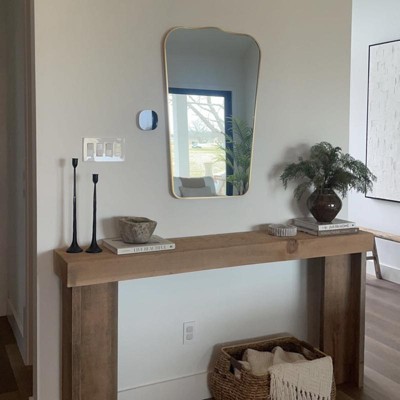 23" X 36" Metal Curved Top Mirror Gold - Threshold™ Designed With ...