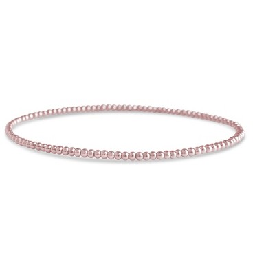 Shine By Sterling Forever Beaded Stretch Bracelets - 2mm/rose Gold : Target