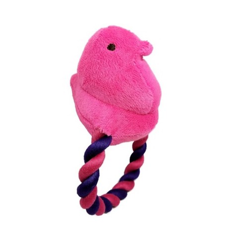 Peeps Squeaky Rope Dog Toy (pink Chick) : Target