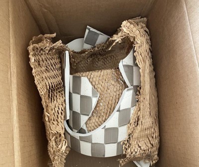 Checker Stoneware Indoor Outdoor Planter Pot Ivory 5.88"x5.88 ...