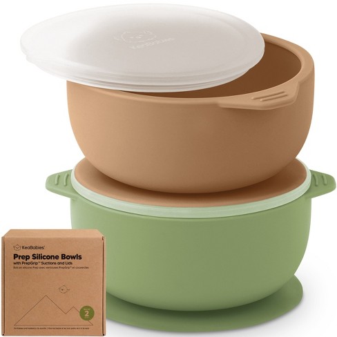 2-pack Prep Baby Bowls With Suctions & Lids, Silicone Bowls For Baby ...