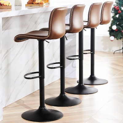 Vasagle Bar Stools Set Of 2, Counter Height Bar Stools, Synthetic ...