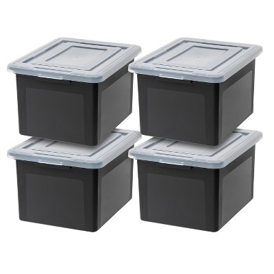 IRIS USA Letter Legal Size Plastic File Box, Home Organizing Storage ...