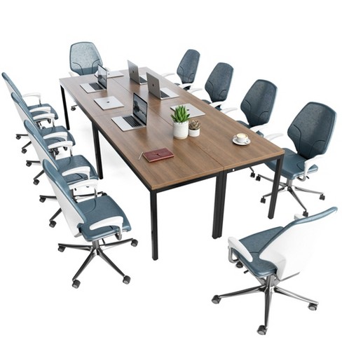 Costway Set Of 4 55'' Conference Table Office Computer Study Desk Metal ...