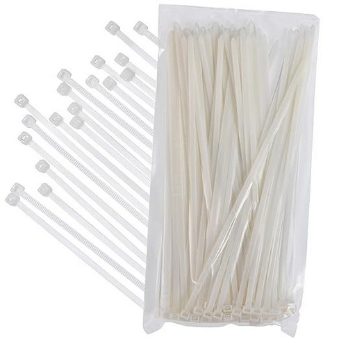 Bolt Dropper 15" Zip Cable Ties 120lbs, White 100-pack : Target