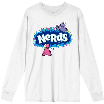 Nerds Neon Circle Spray Logo Men's White Long Sleeve Shirt -3xl : Target