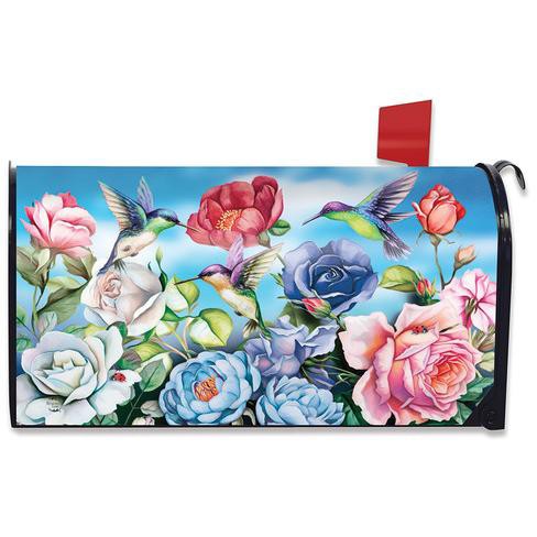 Hummingbird And Roses Spring Magnetic Mailbox Cover Standard Briarwood ...