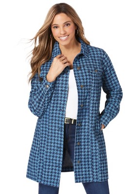 Jessica London Women's Plus Size Long Denim Jacket - 28 W, Denim ...
