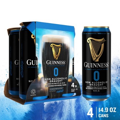 Guinness 0 Non-alcoholic Draught Beer - 4pk/14.9 Fl Oz Cans : Target