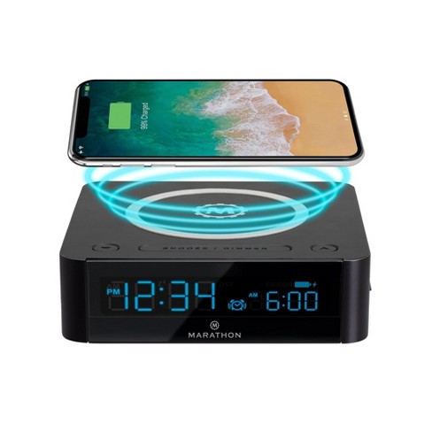 Marathon Wireless Compact Fast Usb Dual Charging Qi Certified Clock ...