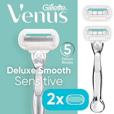 Venus Deluxe Smooth Sensitive Women's Razor + 2 Razor Blade Refills ...