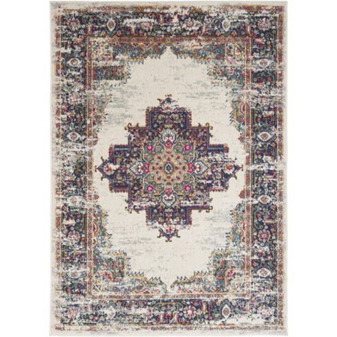 Nourison Passion Medallion Bohemian Indoor Rug Ivory Blue 5'3" X 7'3 ...