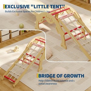 Wooden Climbing Triangle Set for Toddlers. 8-in-1 Foldable Play Gym ...