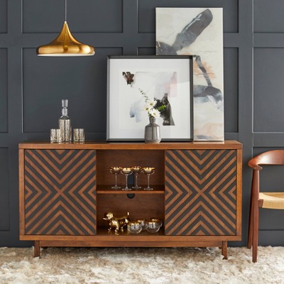 Mason Buffet Tobacco Brown Lifestorey Mid century Storage Sliding Doors Adjustable Shelves Target