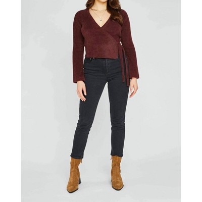 Women's Plush Wrap Sweater - Gentle Fawn : Target