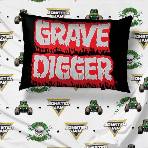 Sunny Side Up Monster Jam Grave Digger Toddler Sheet Set : Target