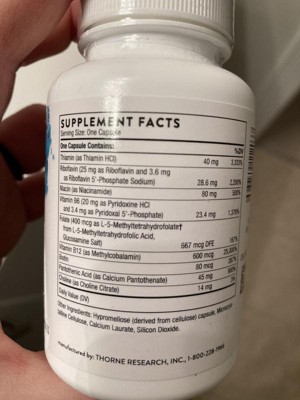 Thorne B-complex #12 - Vitamin B Complex With Active B12 And Folate ...