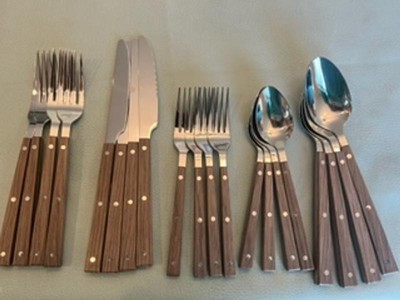 20pc Stainless Steel Burlington Silverware Set Cream - Threshold ...