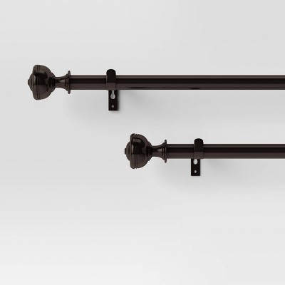 66"-120" Knob Curtain Rod Oil Rubbed Bronze - Threshold™: Adjustable ...