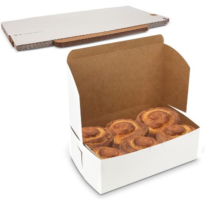 MT Products White Treat Boxes - 8" x 5.5" x 4" Bakery Boxes - Pack of ...