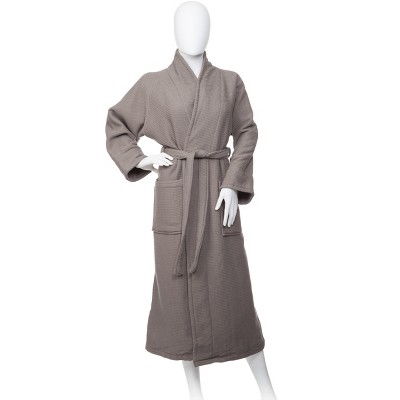 Unisex Adult Waffle Weave Cotton Bath Robe, Medium, Charcoal - Blue ...