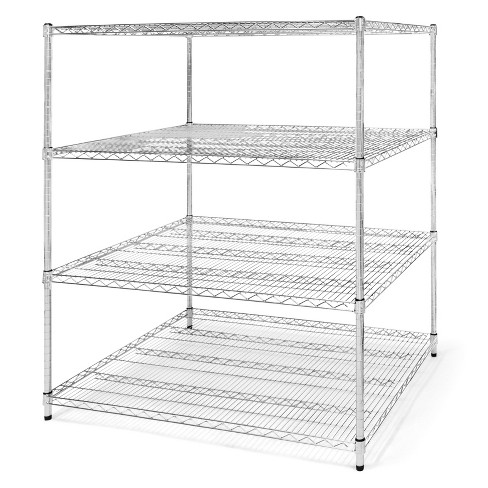 Shelving.com Chrome Wire Shelving With 4 Tier Shelves - 30"d X 48"w X ...