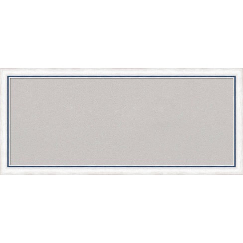 32"x14" Morgan Wood Frame Gray Cork Board White/blue - Amanti Art : Target