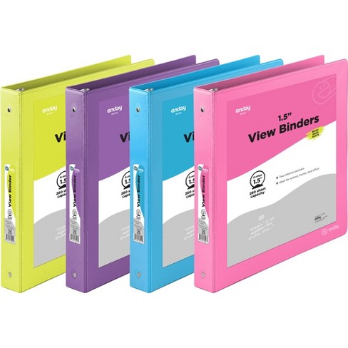 Enday 3-ring View Binder With 2-pockets - 4 Pack : Target