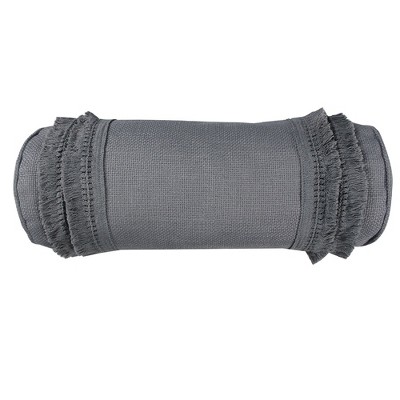 Perla Grey Solid Neckroll Decorative Pillow - Levtex Home : Target