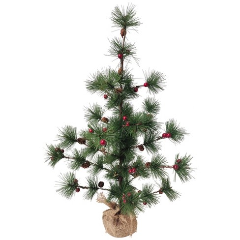 Northlight Winter Berry Pine Tree With Pine Cones In Jute Base ...