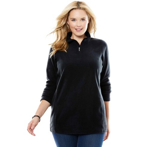 Woman Within Women's Plus Size Microfleece Quarter-zip Pullover : Target