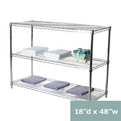 Shelving.com Chrome Wire Shelving With 3 Tier Shelves - 18"d X 48"w X ...