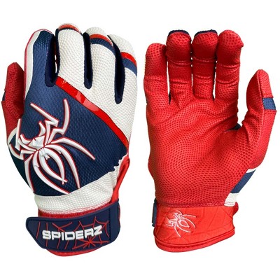 Spiderz Pro Baseball Batting Gloves Pair S White | Navy | Red : Target