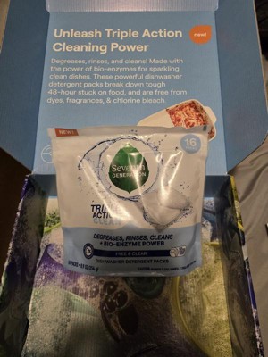Seventh Generation Triple Action Clean Dishwasher Detergent Packets ...