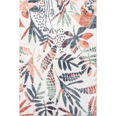 Nuloom Kristy Leaves Machine Washable Indoor/outdoor Area Rug, 5' X 8 ...