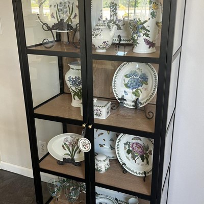 60" Crystal Cove Glass Cabinet Black - Threshold™ Designed With Studio ...