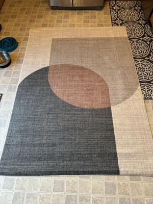 7'x10' Abstract Geometric Area Rug Brown/dark Brown - Threshold™ : Target