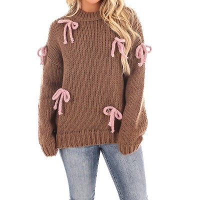 Women's Knot Your Average Bow Sweater - LE LIS S : Target