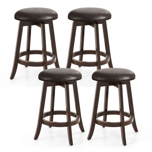 Tangkula 24" Counter Height Stools Set Of 4 W/ 360° Swivel Round Seat ...