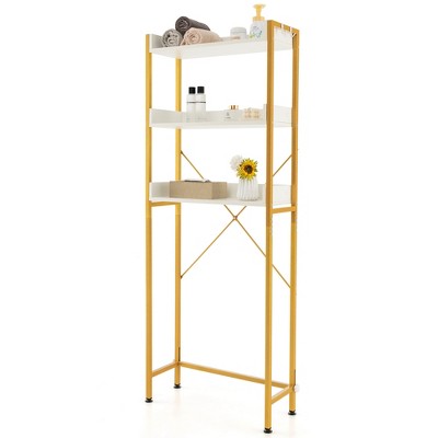 Costway 3-tier Over-the-toilet Bathroom Shelf Metal Frame Space Saver ...