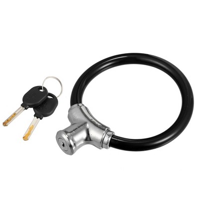 Unique Bargains Plastic Cover Steel Wire Cable Lock 63cm Long W Keys ...