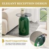 Small Round Modern Coffee Table with Tempered Glass Top, 19.6in ...