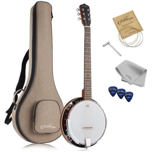 Ashthorpe 6-string Banjo With 24-brackets And Closed Back Mahogany ...