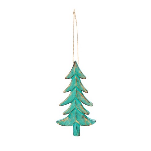 Gallerie Ii Wooden Green Wash Carved Tree Ornament : Target