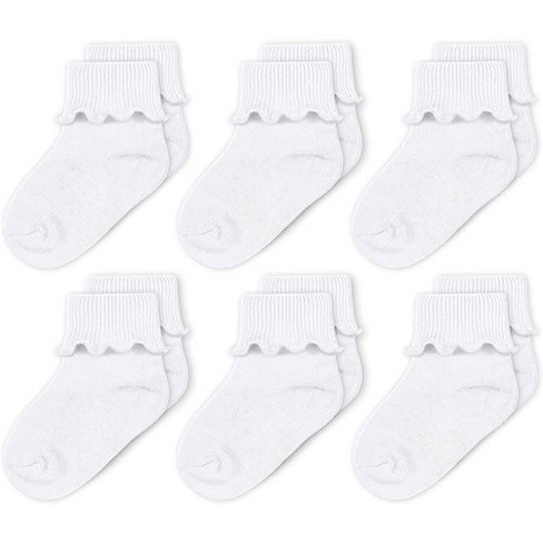 Cozyway Cozyway Ruffle Baby Socks For Girls 6 Pack White 1 2 Years Old Target