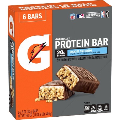 Gatorade Organic Protein Bar Cookies And Cream Protein Bar - 16.9oz/6ct ...