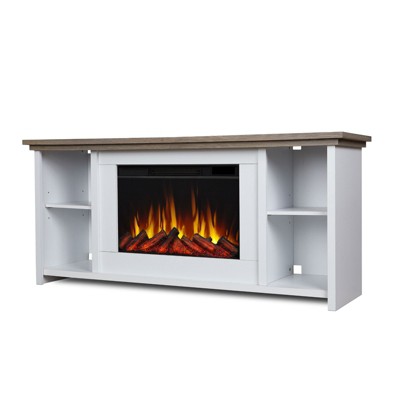 Real Flame Tramore 62" Slim Electric Fireplace Tv Stand In White : Target